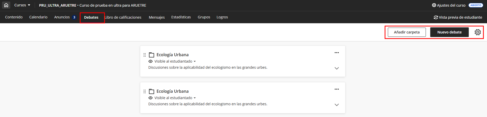 Debates - Aula Virtual